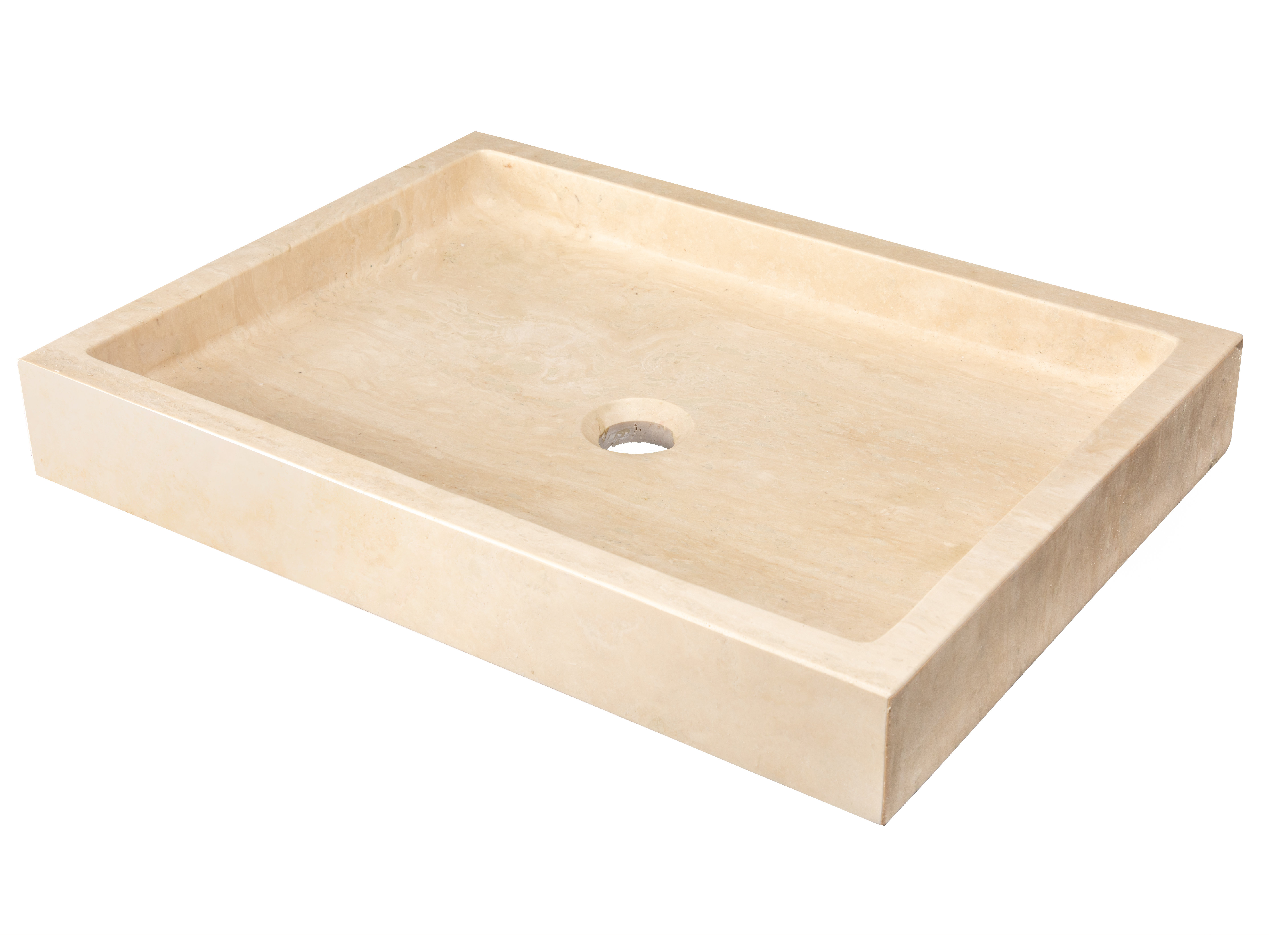EdenBath Honed Travertine Stone Rectangular Vessel Bathroom Sink | Wayfair