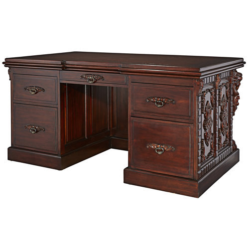 Design Toscano Lord Raffles Lion 63" Executive Desk | Wayfair