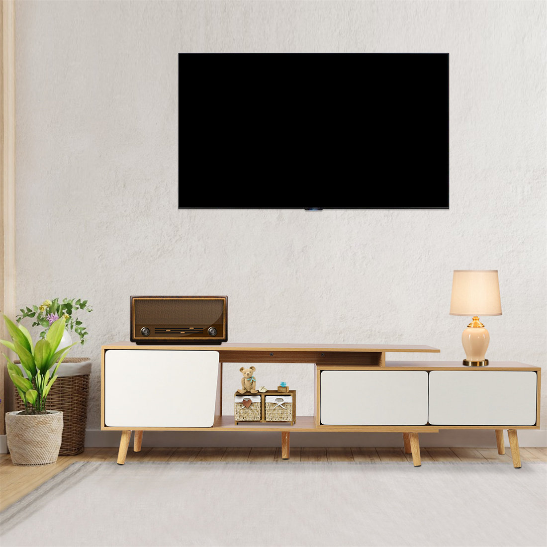 Mercer41 Jardell TV Console for TVs up to 42" TV Stand With Storage ...