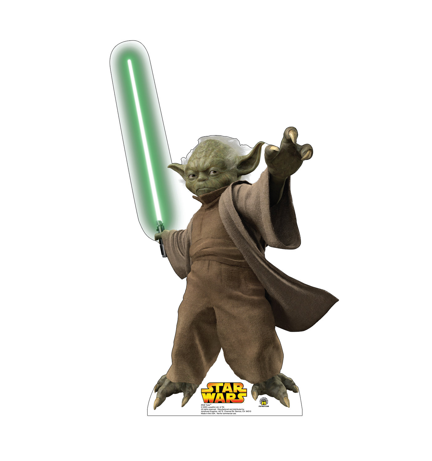 Advanced Graphics Star Wars Yoda with Lightsaber Cardboard Stand-Up ...
