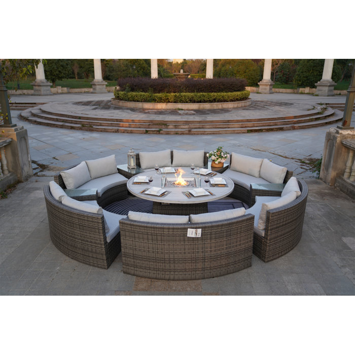 DirectWicker 12 - Person Outdoor Seating Group with Cushions | Wayfair