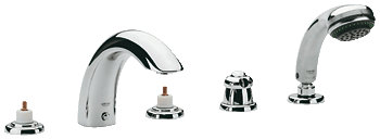 GROHE Talia Double Handle Deck Mounted Roman Tub Faucet Trim with Hand ...