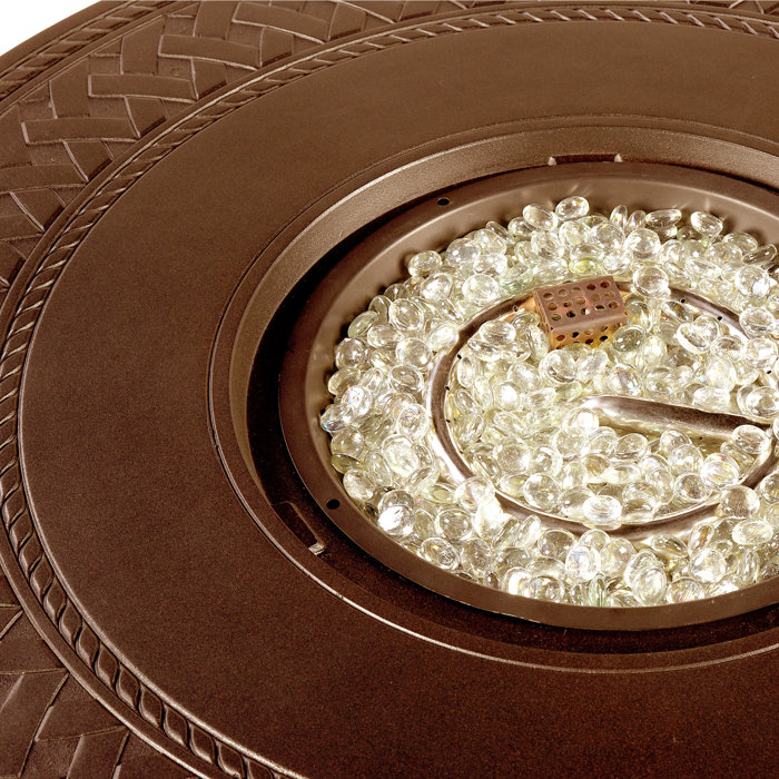 Lark Manor Delrick Round 34 In. X 34 In. Aluminum Propane Fire Pit ...