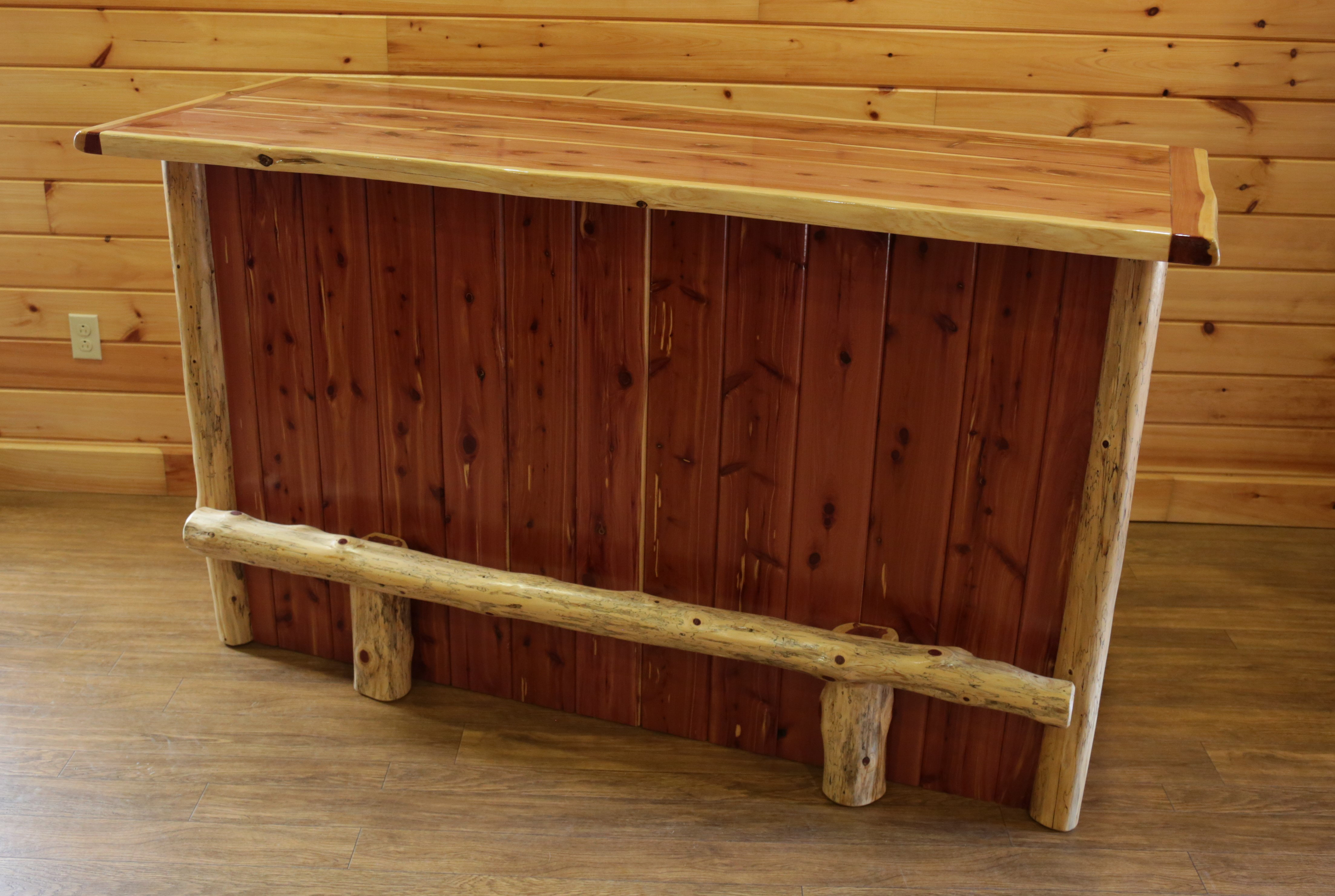 Loon Peak® Greely Cedar Log Bar Cabinet | Wayfair