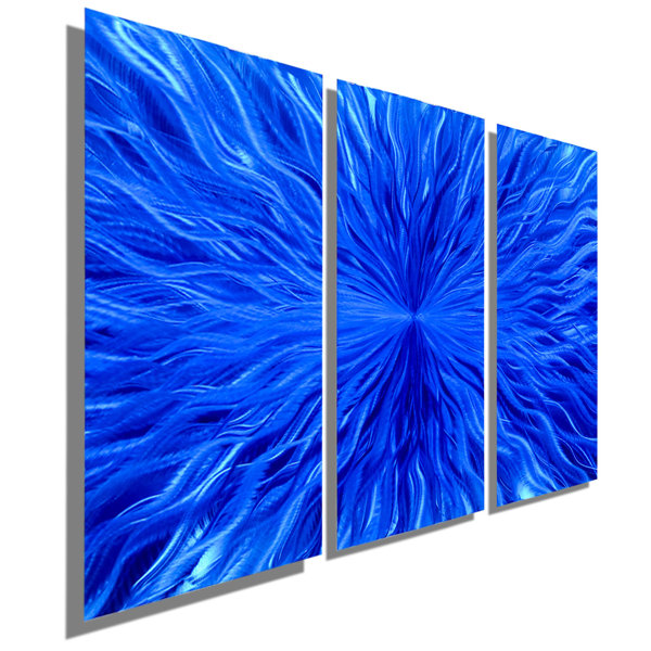 Brayden Studio® Blue Vortex 3P by - 3 Piece Unframed Graphic Art on ...