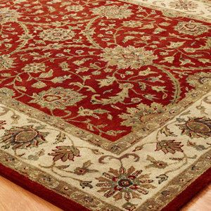 Meridian Rugmakers Handmade Wool Red/Beige Rug & Reviews | Wayfair