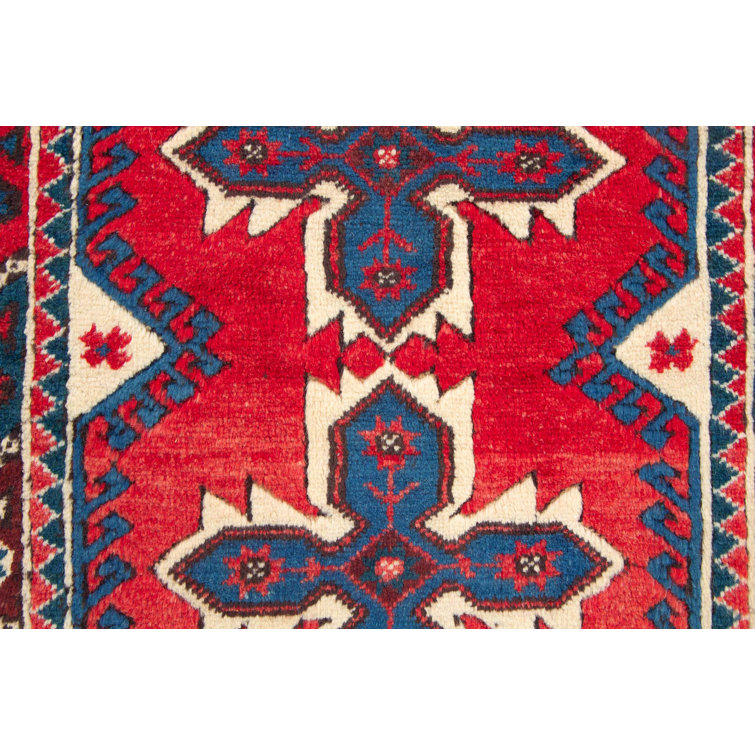 Carpetfine Handwoven Wool Beige/Red Rug | Wayfair.co.uk