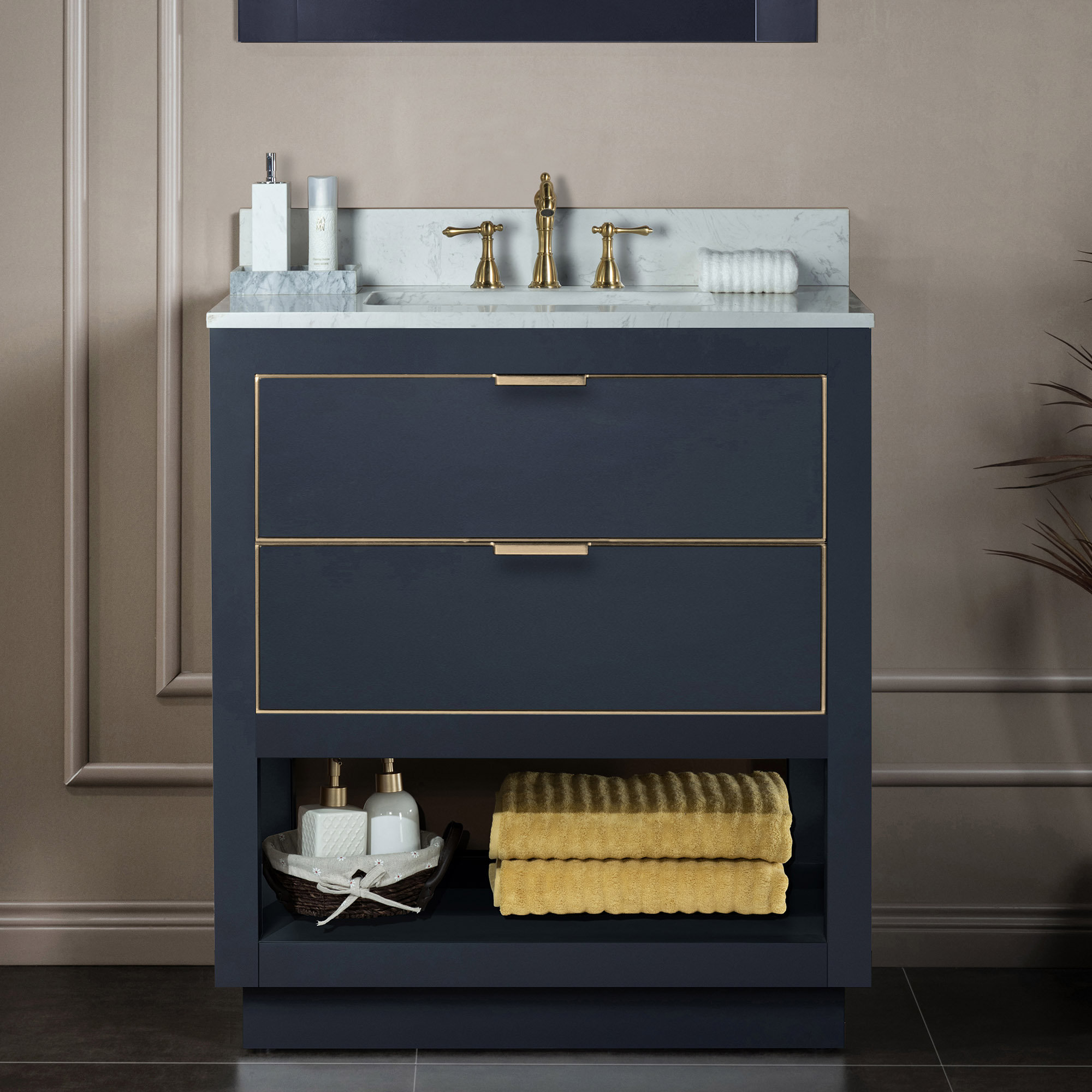 WoodBridge Venice 30"x21"x33" Solid Wood Bath Vanities and Vanity Top ...