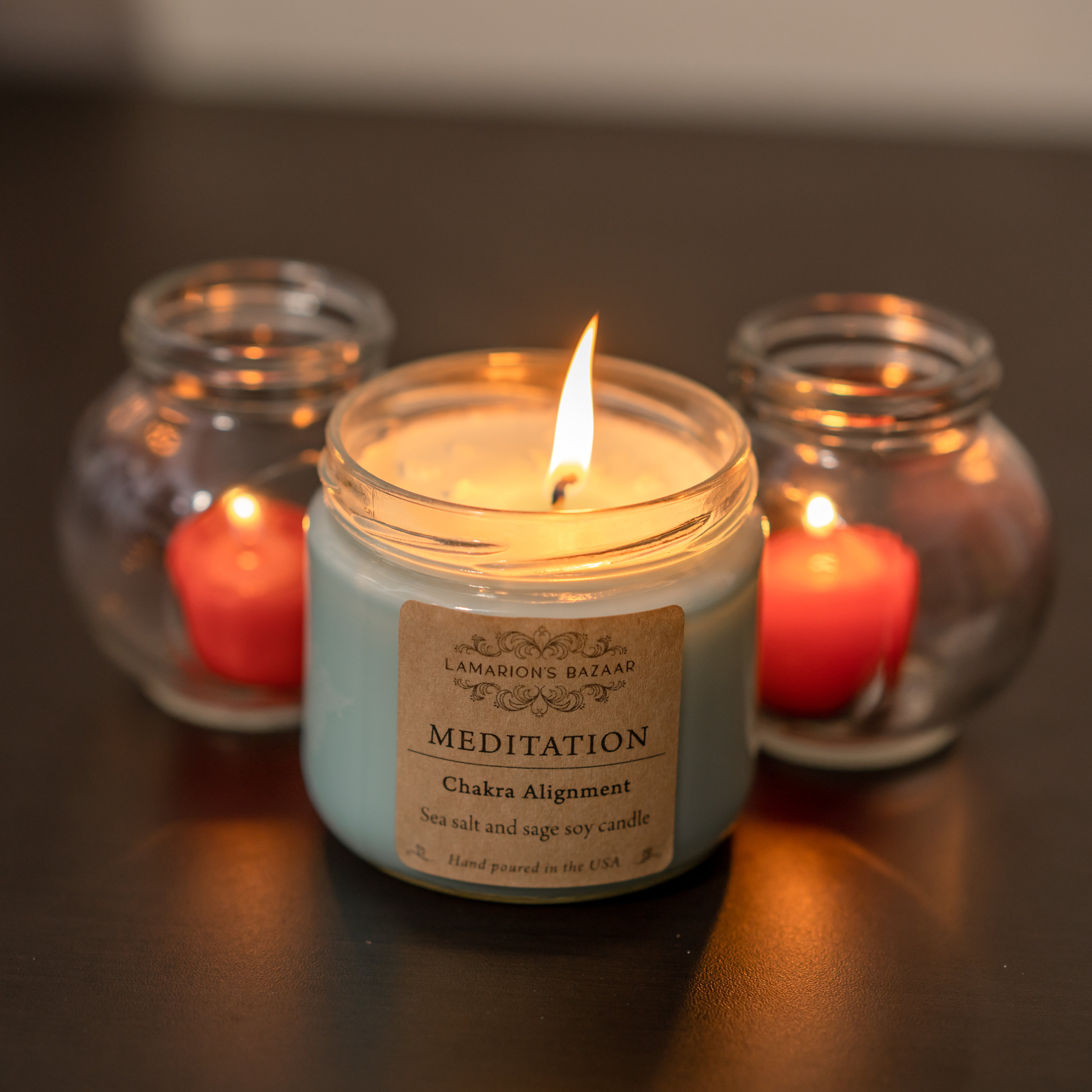 LAMARION'S BAZAAR Meditation - Sea Salt & Sage Scented Candle | Wayfair
