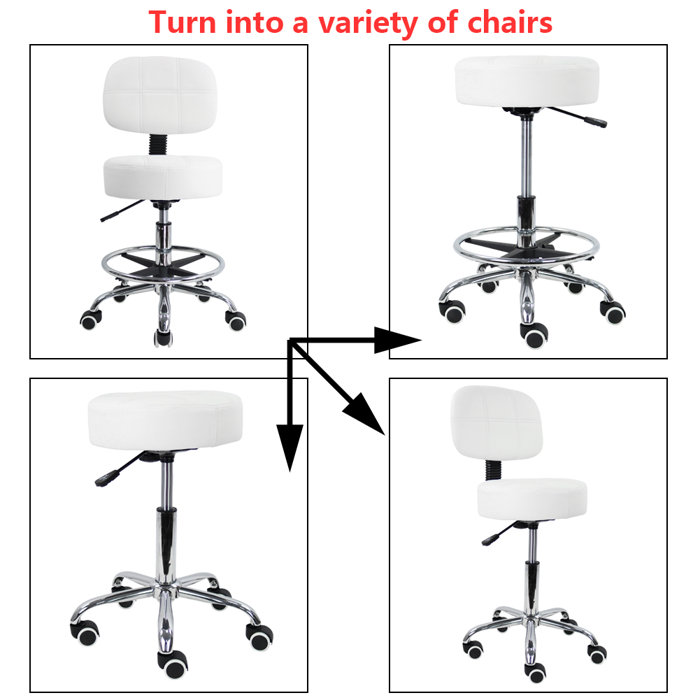 Inbox Zero Height Adjustable Lab Stool with Footrest & Reviews | Wayfair