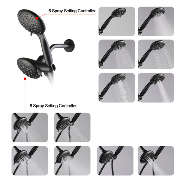 POP Sanitary ware High Pressure 3-way Rainfall Massage/Jet Dual Shower ...