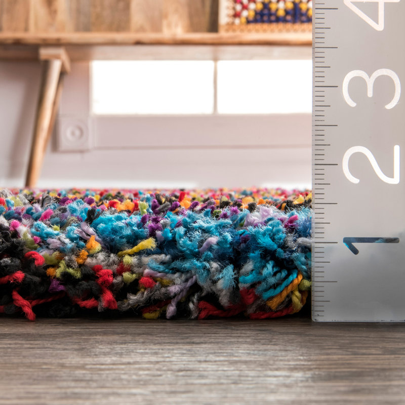 Wade Logan® Padma Performance Blue/Pink/Yellow Rug & Reviews | Wayfair