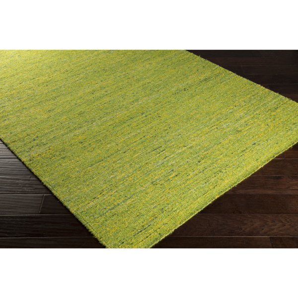 Bay Isle Home Detmold Handmade Flatweave Silk Lime/Bright Yellow Rug ...