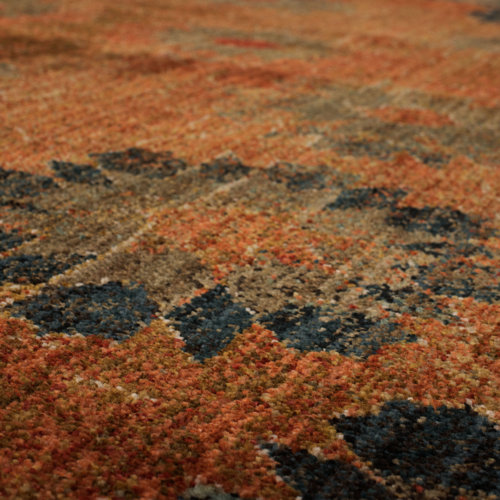 Patina Vie Studio Performance Orange/Turquoise Blue Rug & Reviews | Wayfair