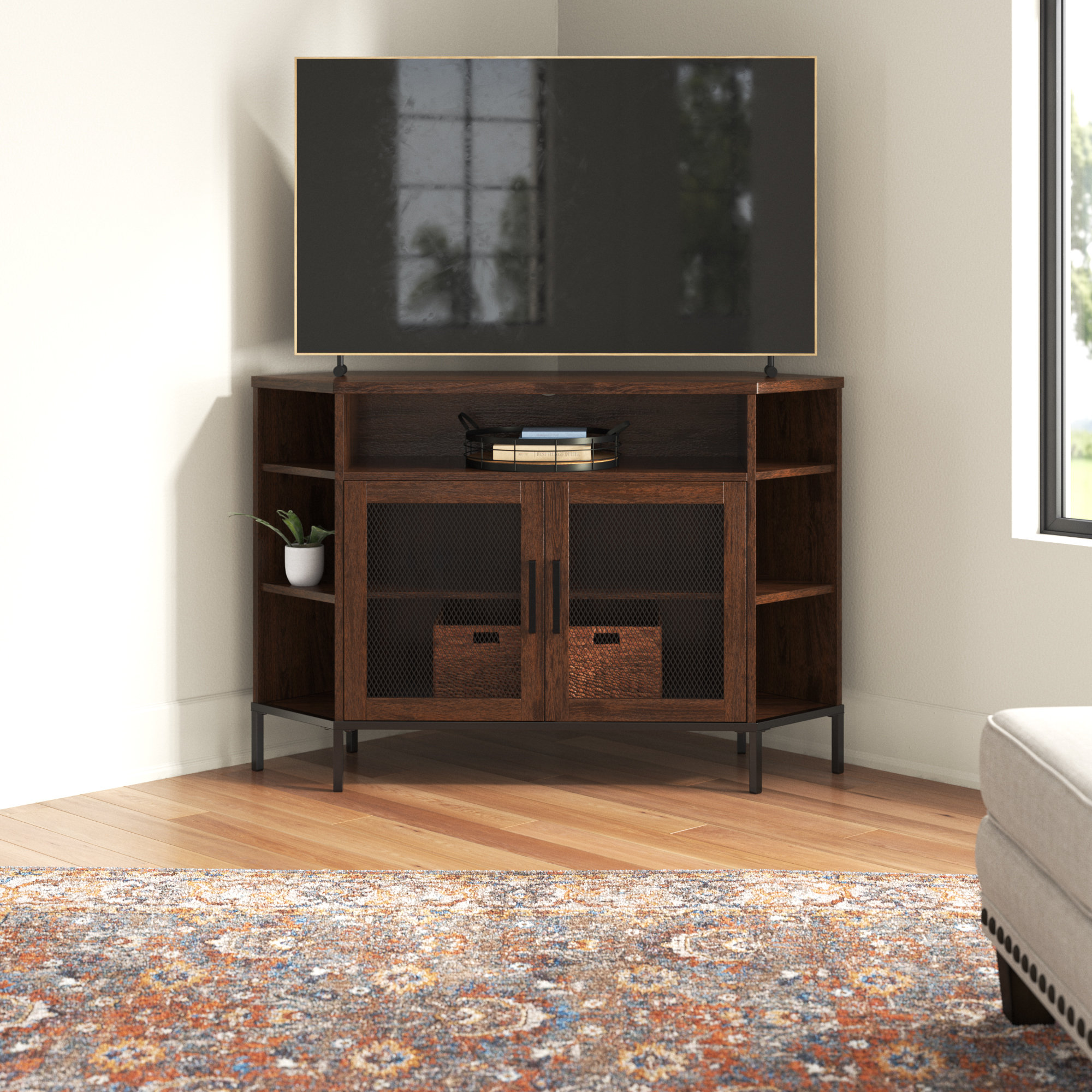 Three Posts Shandaken Corner TV Stand for TVs up to 50" & Reviews ...