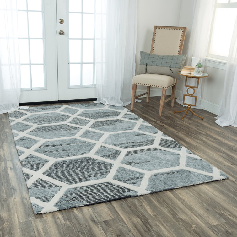 Corrigan Studio® Geometric Handmade Tufted Gray Area Rug & Reviews ...