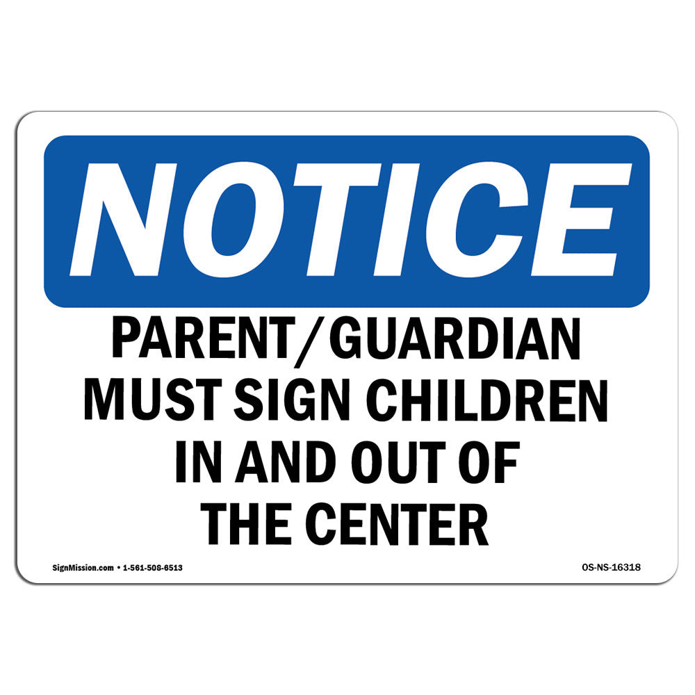 SignMission Notice Parent Guardian Must Sign Children Sign | Wayfair