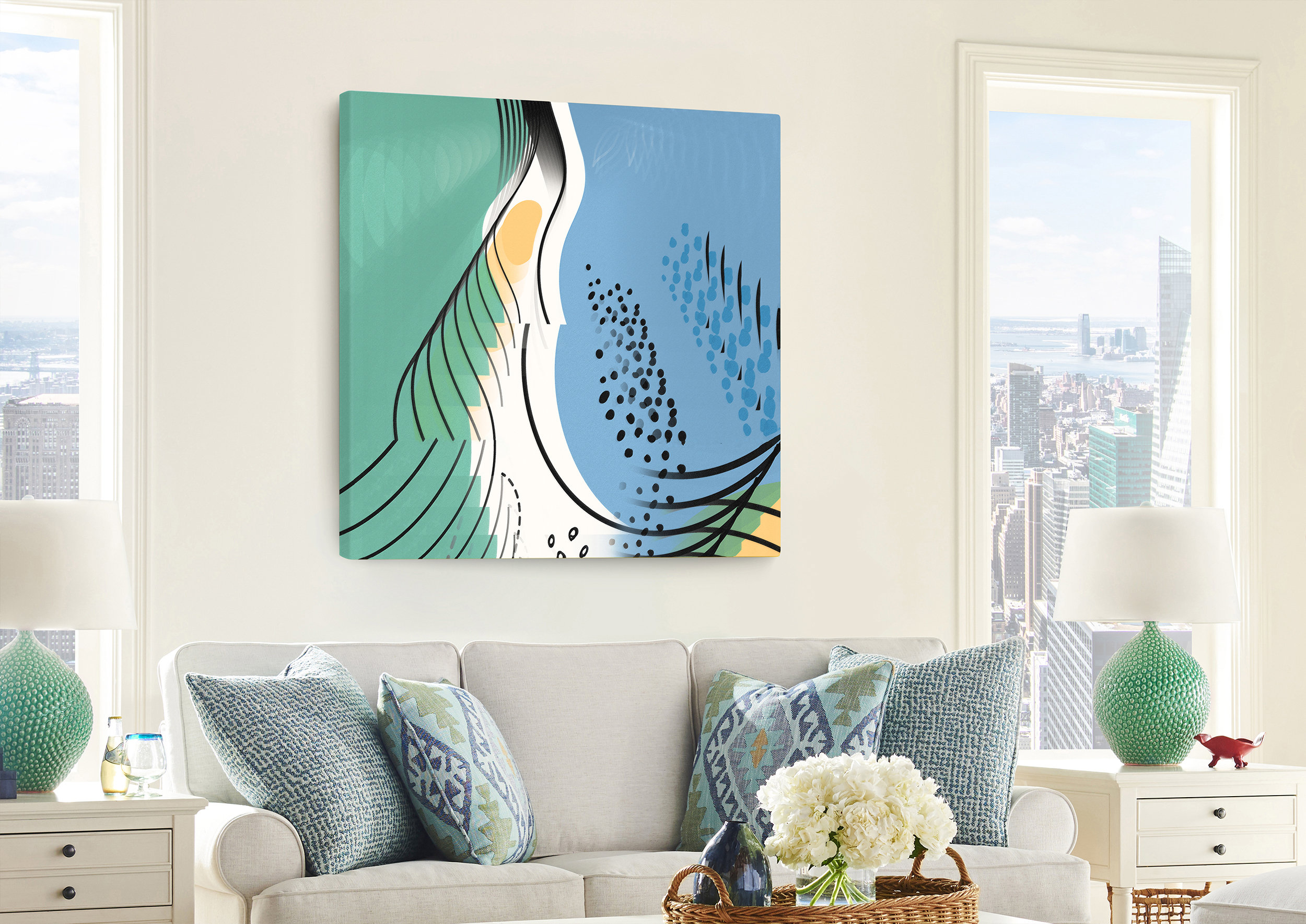 Wrought Studio Abstract Shapes - Wrapped Canvas Painting | Wayfair