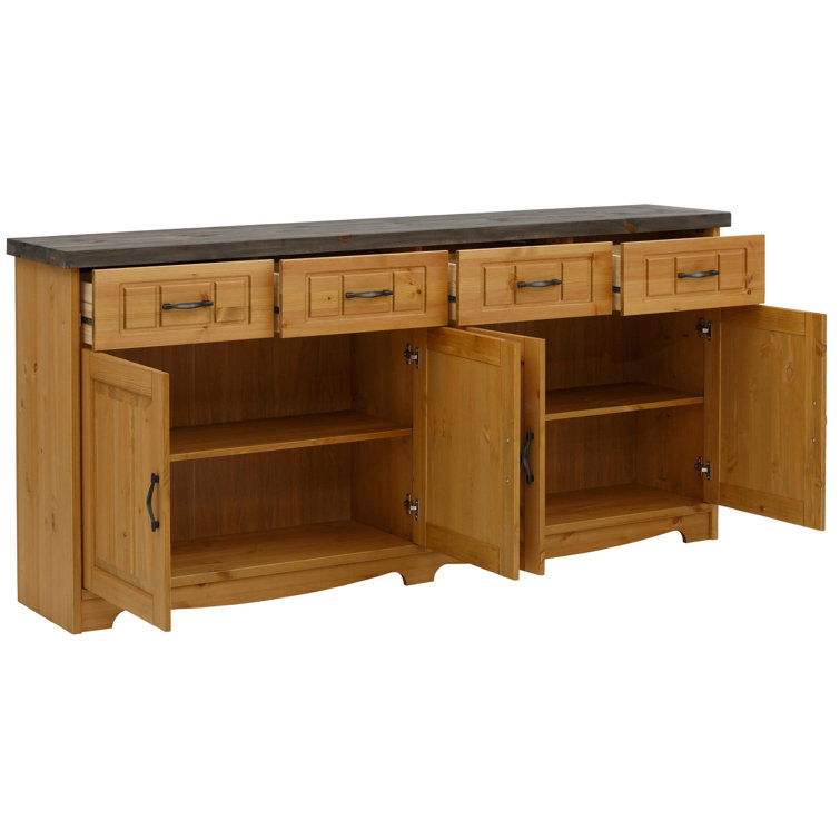 Luwo 193.8Cm Wide 4 Drawer Pine Solid Wood Sideboard | Wayfair.co.uk