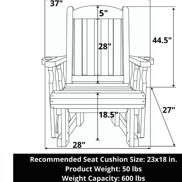 Amish Casual Outdoor Gliding Solid Wood Chair | Wayfair