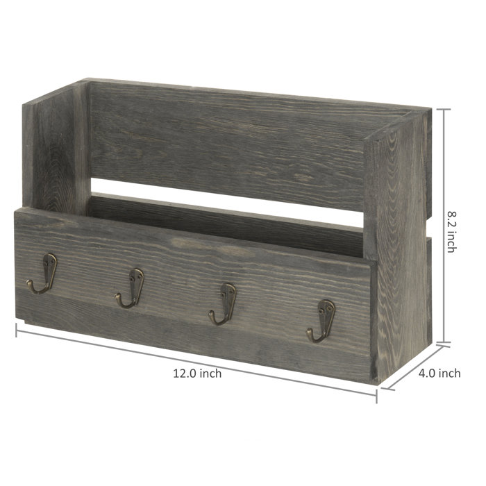 Gracie Oaks Willshire Wall Mail Organizer with Key Hooks & Reviews ...