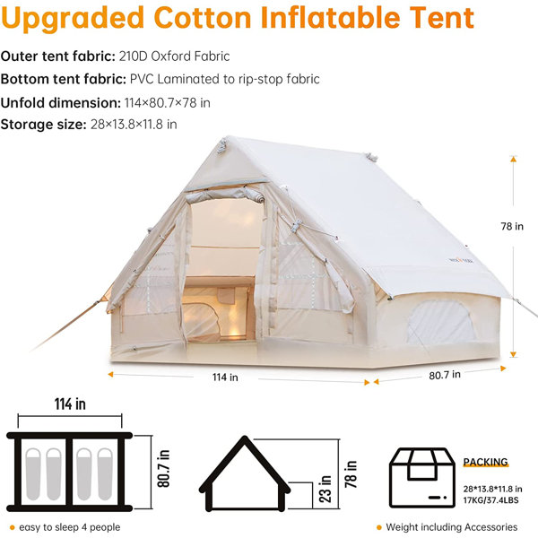 CG INTERNATIONAL TRADING 4 Person Inflatable Tent | Wayfair