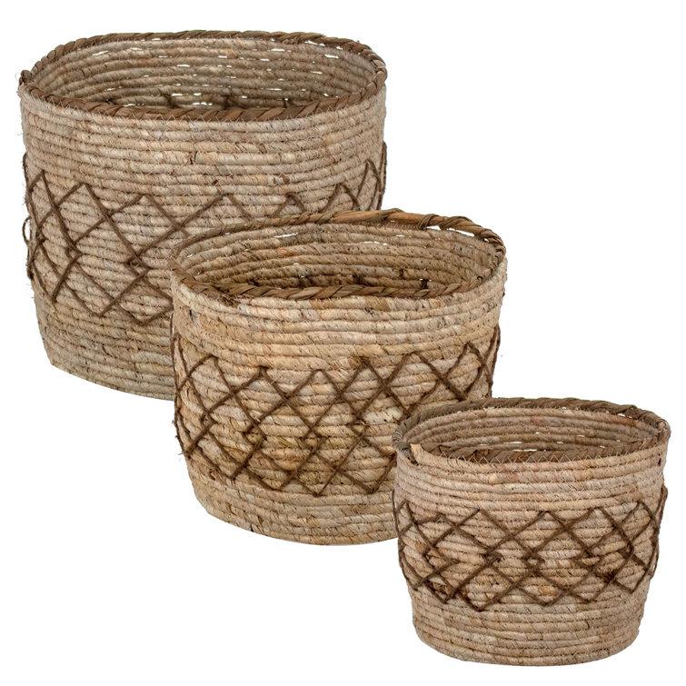Bay Isle Home Wicker 3 Piece Basket Set | Wayfair.co.uk