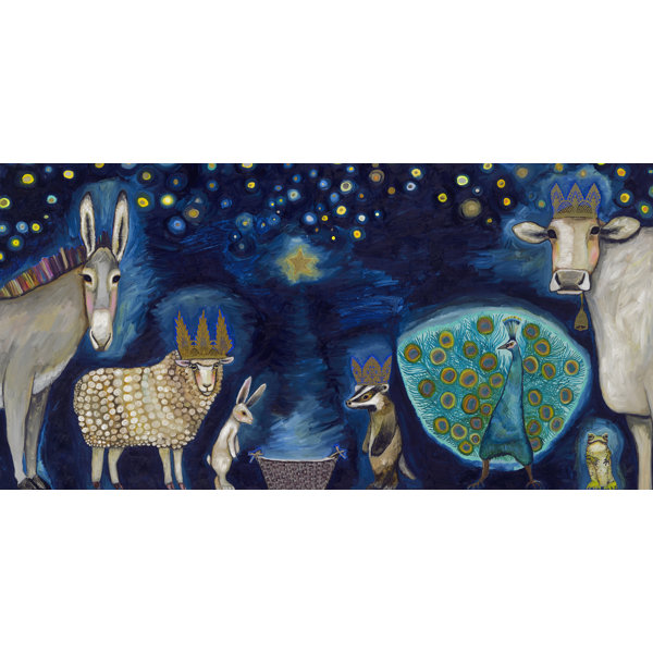 World Menagerie Holiday Animal Nativity by Eli Halpin - Wrapped Canvas ...
