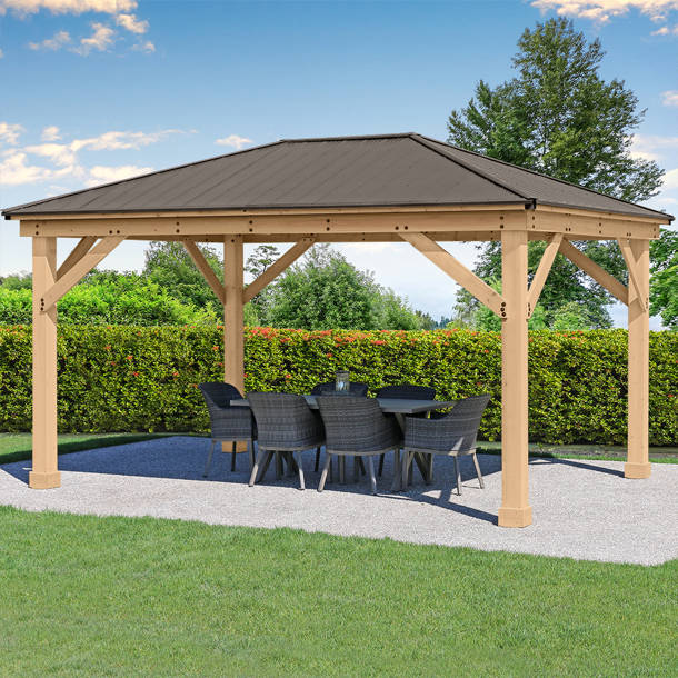 Yardistry Meridian 8 Ft. W x 8 Ft. D Solid Wood Patio Gazebo | Wayfair