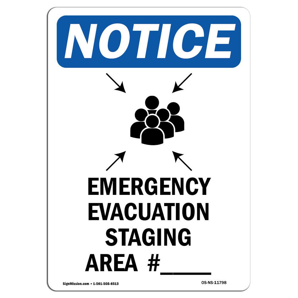 SignMission OSHA Notice - Emergency Evacuation Sign With Symbol | Heavy ...
