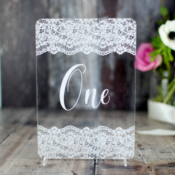 The Party Aisle Lace Wedding Table Number | Wayfair.co.uk