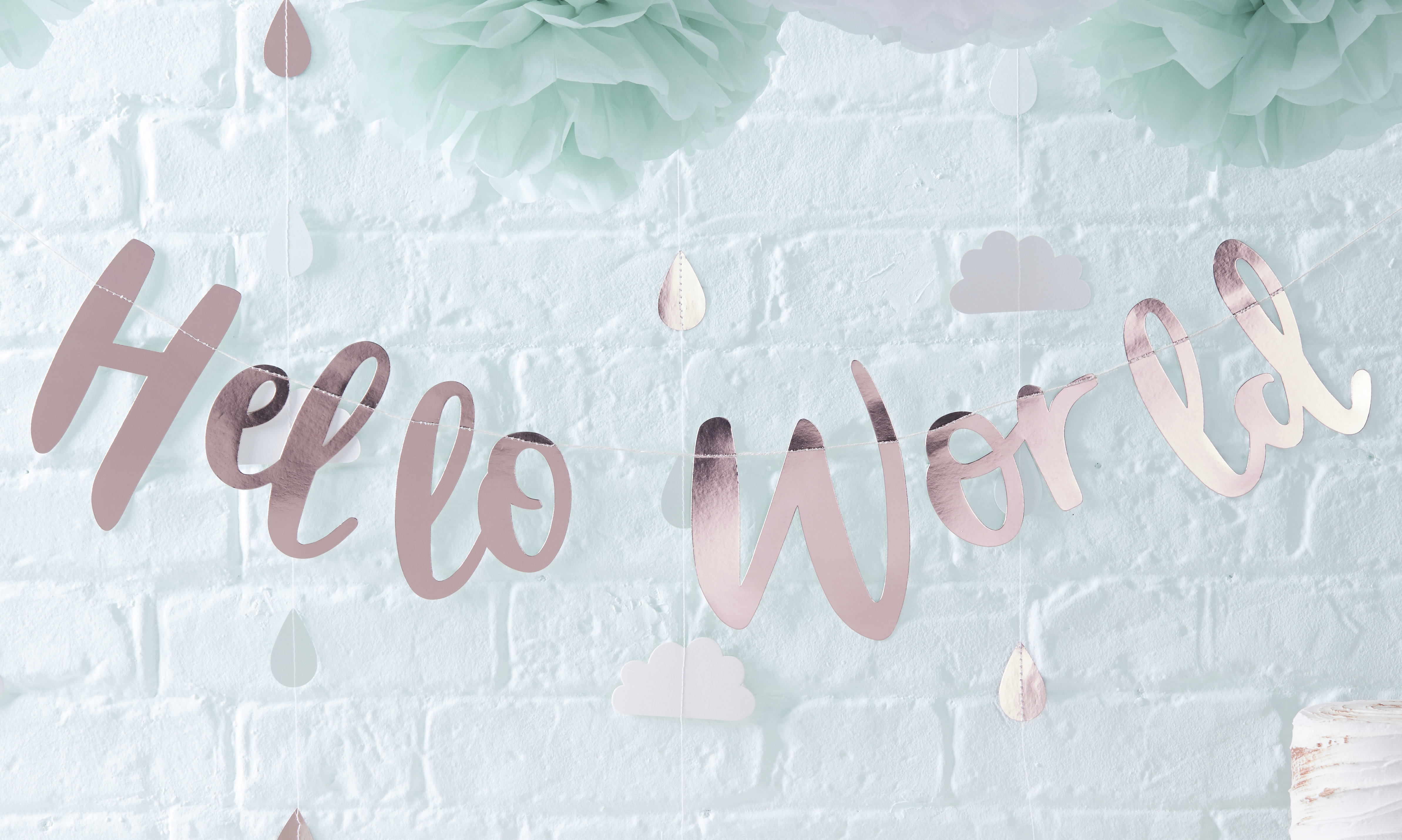 Ginger Ray Hello World Bunting Hello World Paper Disposable ...