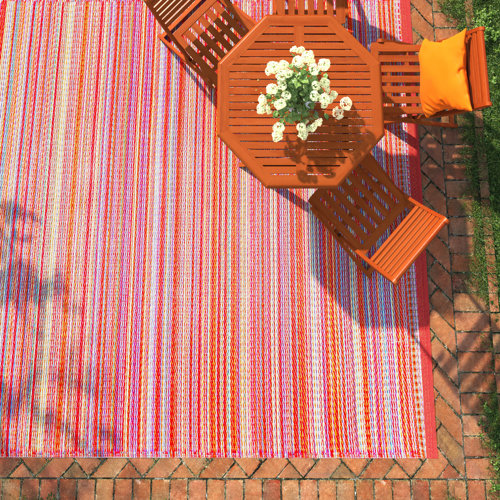 Sol 72 Outdoor™ Acklin Striped Red Indoor / Outdoor Area Rug & Reviews ...