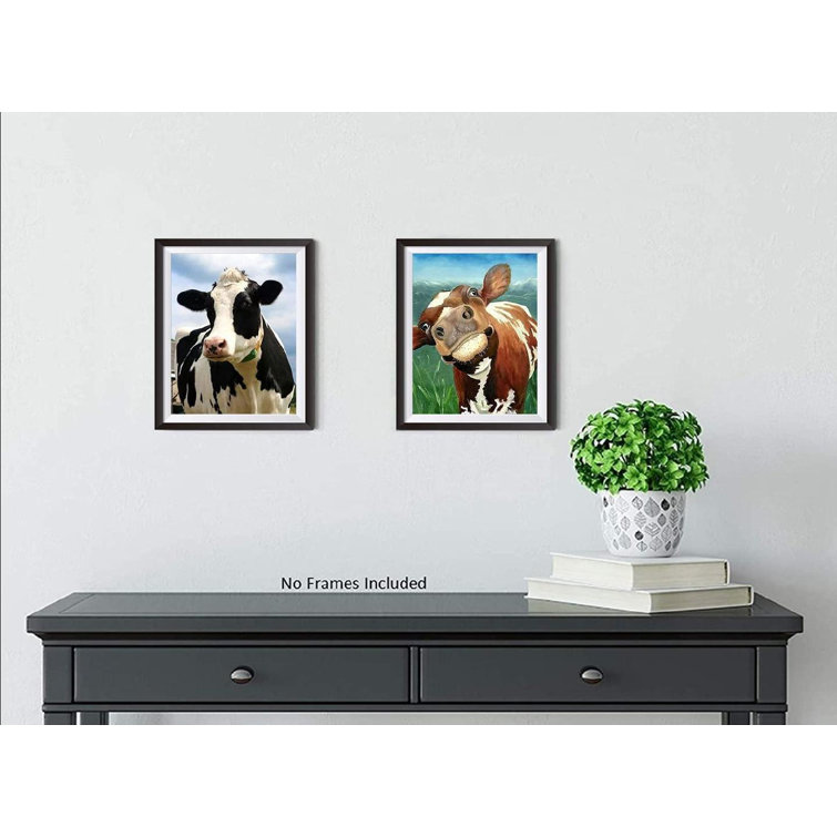 Gracie Oaks 4 Piece Cute Cow Wall Decor Set | Wayfair
