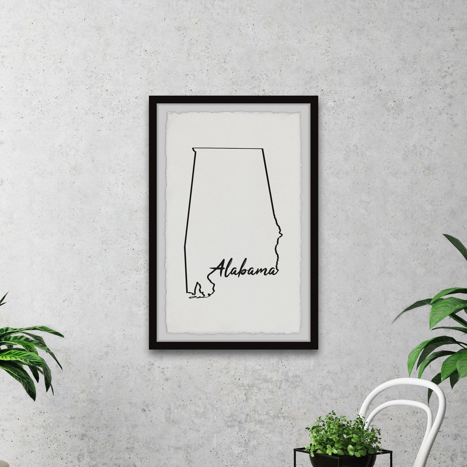 17 Stories Alabama Map Outline - Picture Frame Textual Art | Wayfair