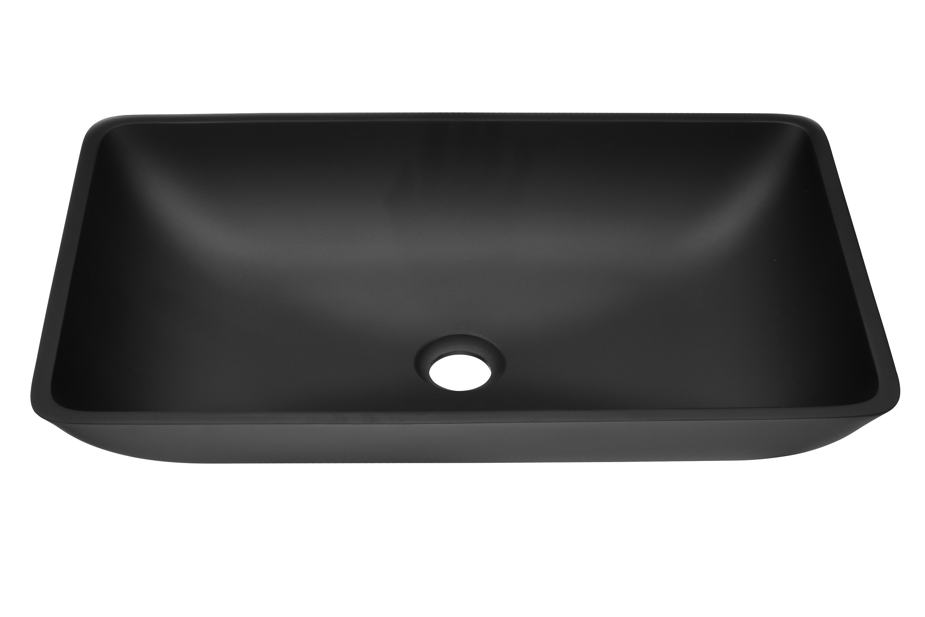 SMARTLET 14.44'' Tempered Glass Rectangular Vessel Bathroom Sink with ...