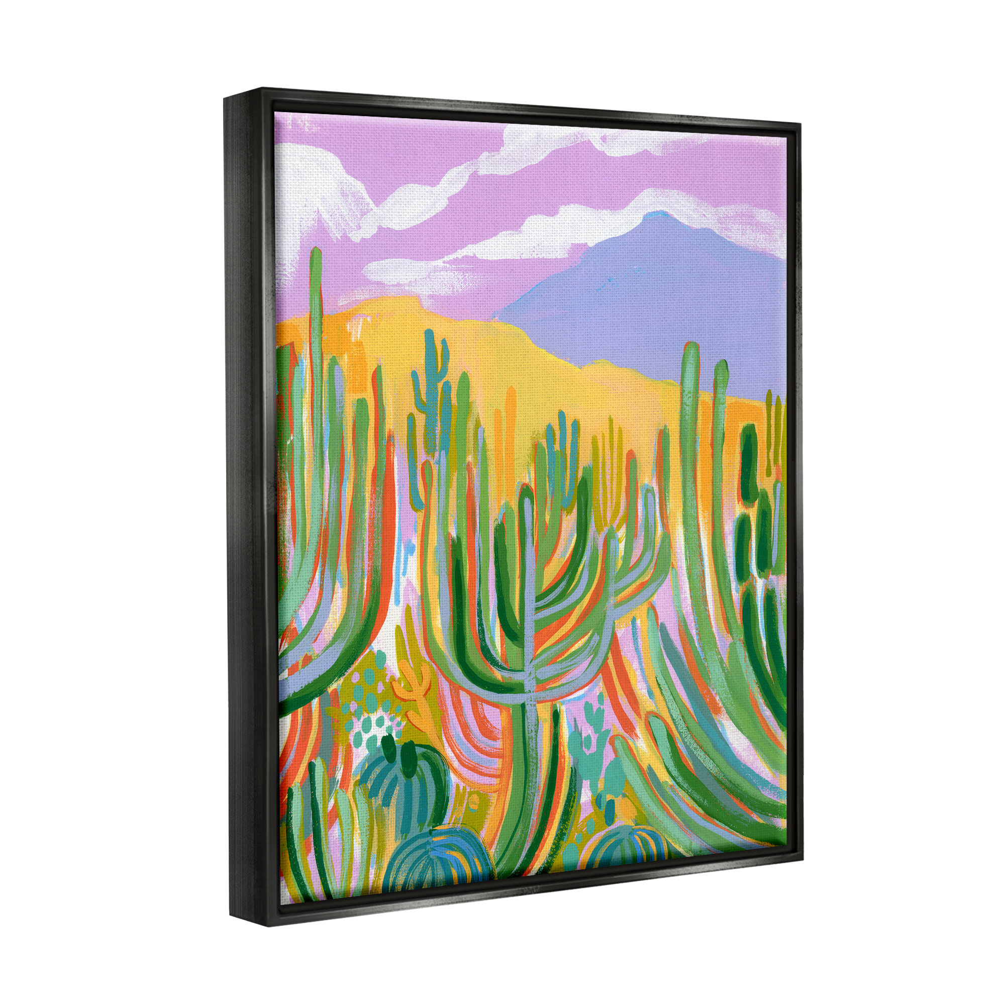 Dakota Fields Cactus Plants Desert Dunes Framed On Canvas by Laura Marr ...