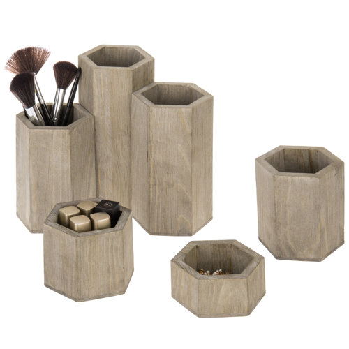 Gracie Oaks 6 Piece Hexagonal Display Stand Risers | Wayfair
