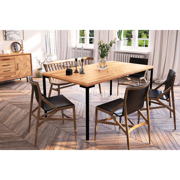 Gracie Oaks Akuna Beech Solid Wood Dining Table | Wayfair.co.uk