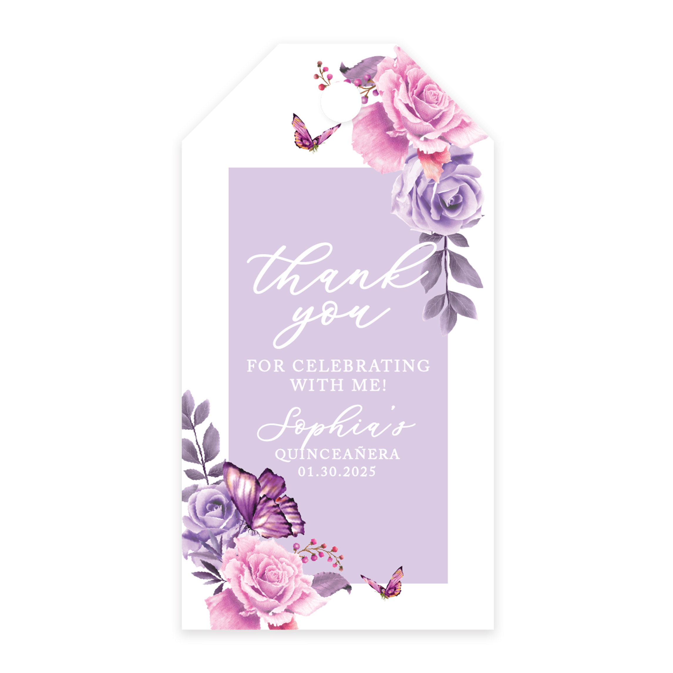 Koyal Wholesale Lilac Butterflies Thank You Gift Tags | Wayfair