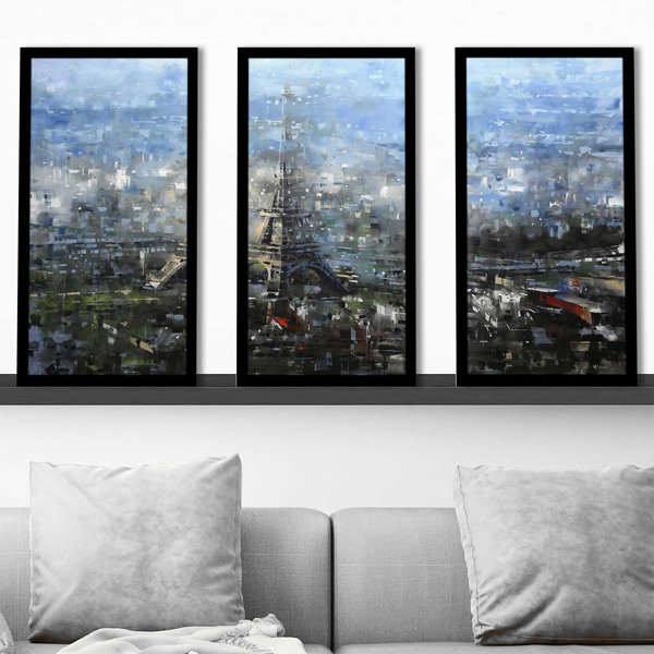 One Allium Way® Blue Paris by Mark Lague - 3 Piece Picture Frame ...