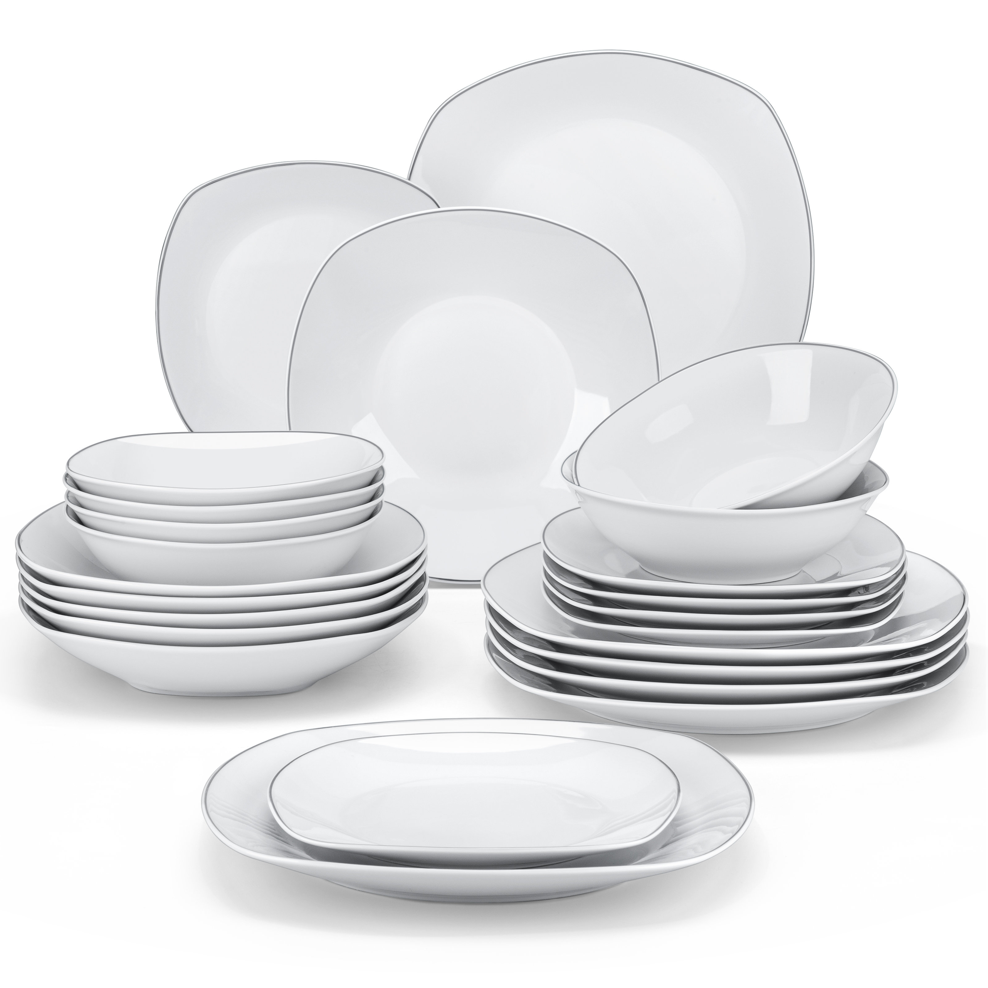 Latitude Run® Porcelain China Dinnerware Set - Service for 6 | Wayfair