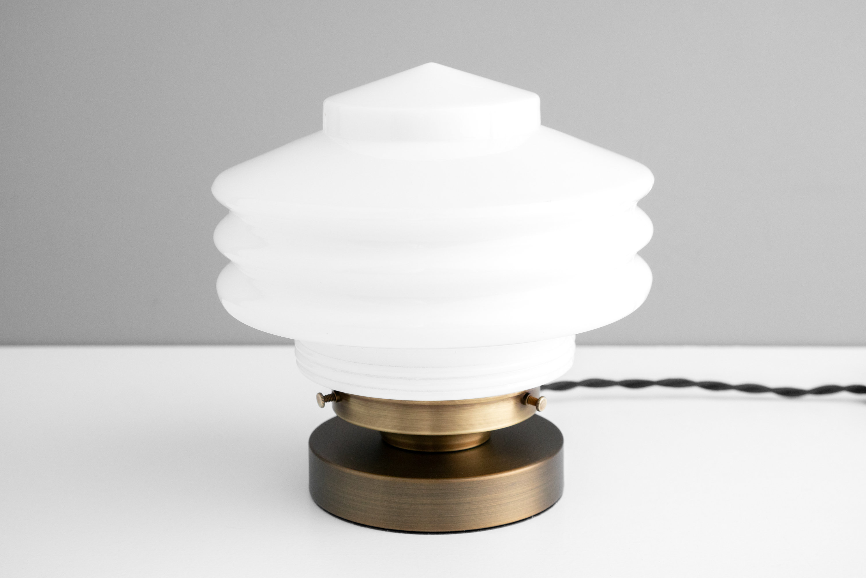 Mercer41 Salzburg Plug-in Table Lamp with an Opal Art Deco Shade | Wayfair