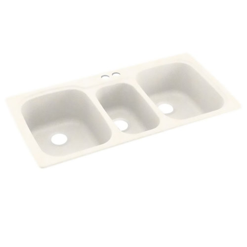 Swan 44'' L Triple Bowl Solid Surface Kitchen Sink & Reviews | Wayfair