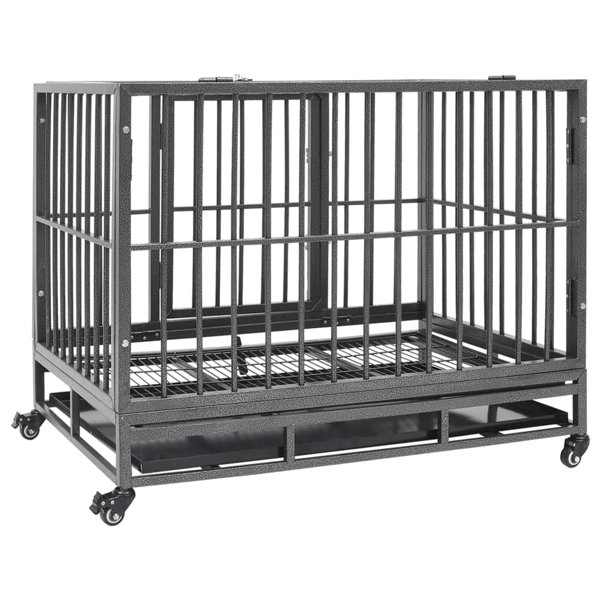Tucker Murphy Pet™ Dog Cage With Wheels Steel 36.2"X24.4"X29.9" | Wayfair