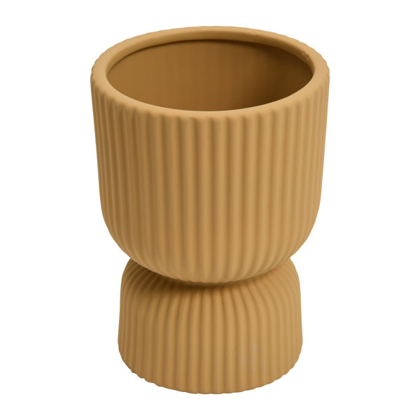 Joss & Main Stoneware Pleated Footed Planter, Latex Glaze - Wayfair Canada