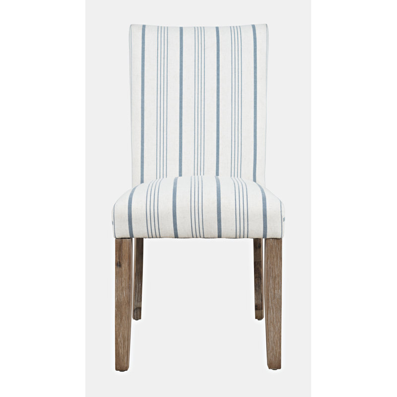 Mistana™ Fergerson Parsons Chair in White/Blue | Wayfair