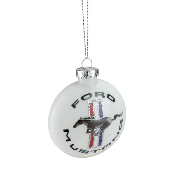 Northlight Ford Mustang Logo Collectible Glass Christmas Ornament | Wayfair