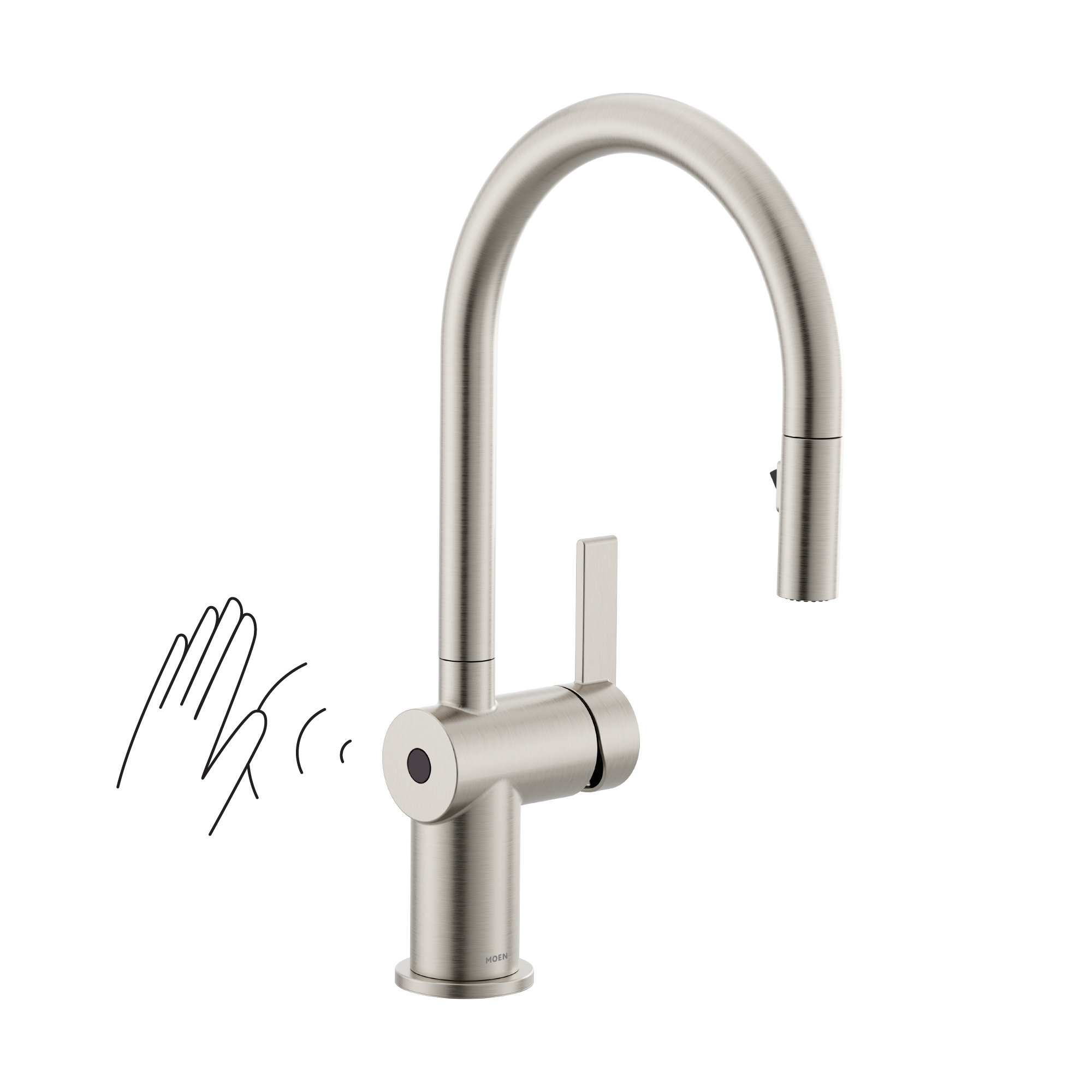 Moen Cia MotionSense Wave Single Handle Pulldown Kitchen Faucet with ...