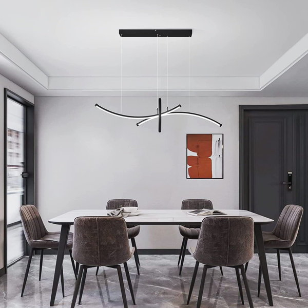 Wrought Studio Debb 3 - Light Black LED Kitchen Island Pendant | Wayfair